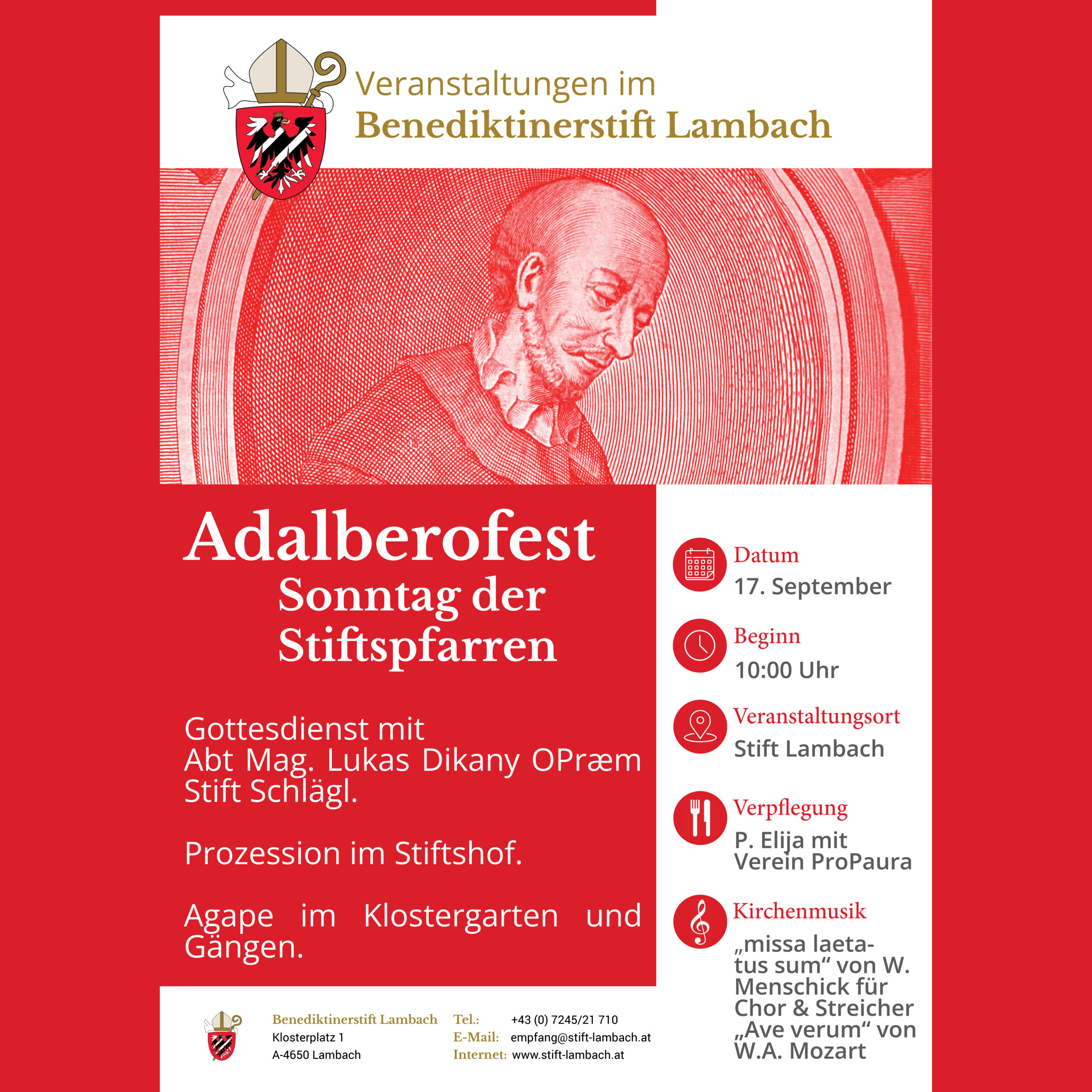 ADALBEROFEST 2023 - SONNTAG DER STIFTSPFARREN - Stift Lambach